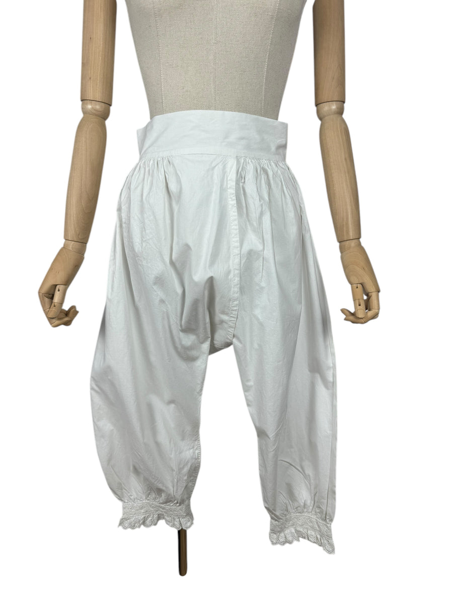 Antique Victorian Open Crotch Bloomers with Button Fastening - Waist 2 ...