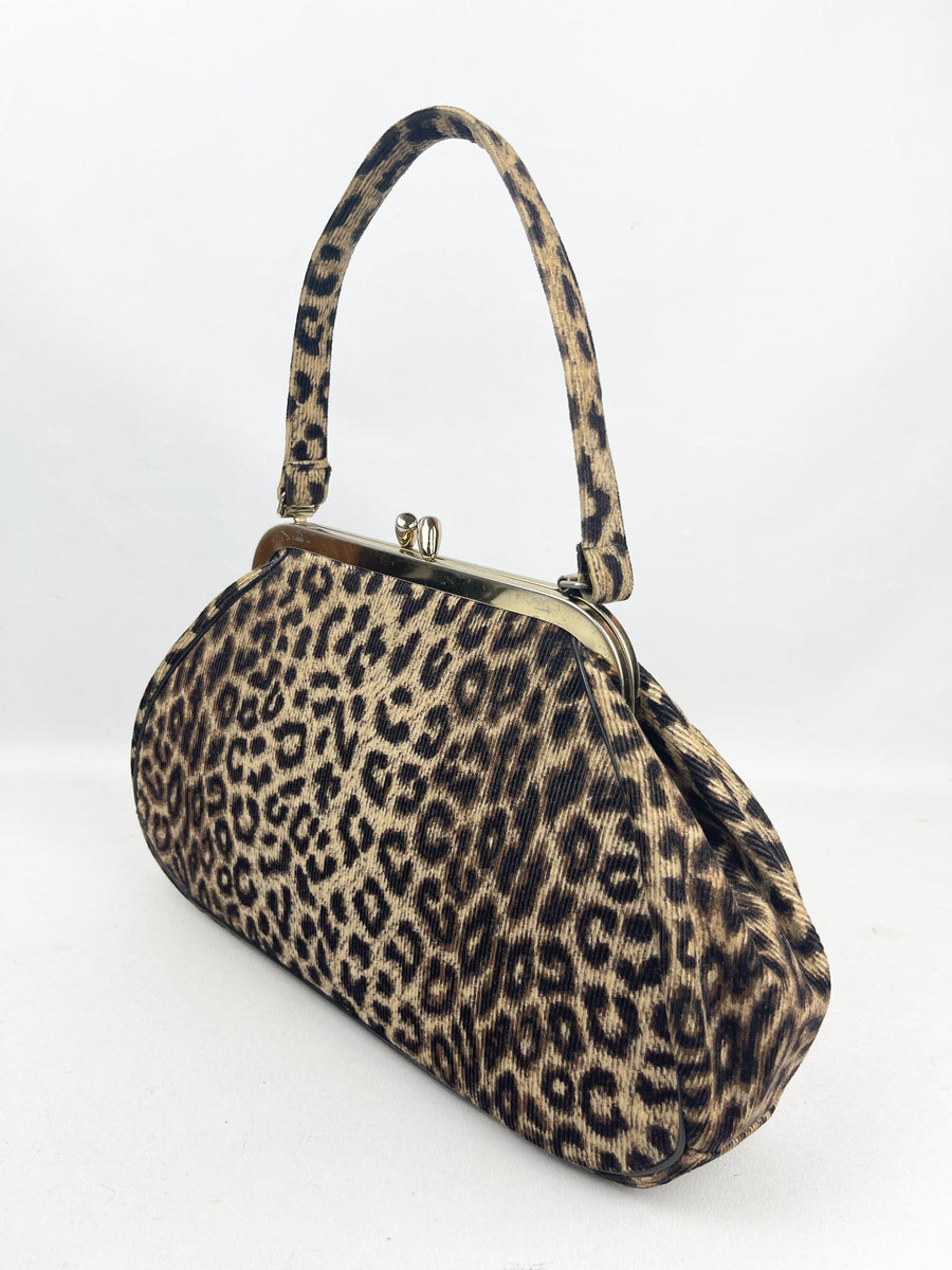 Original 1950's Calego of Canada Faux Leopard Skin Bag – 1940s Style ...
