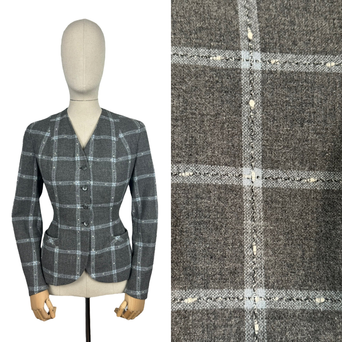 Original 1940’s Crayson Model Lightweight Wool Jacket in Grey, Blue an ...