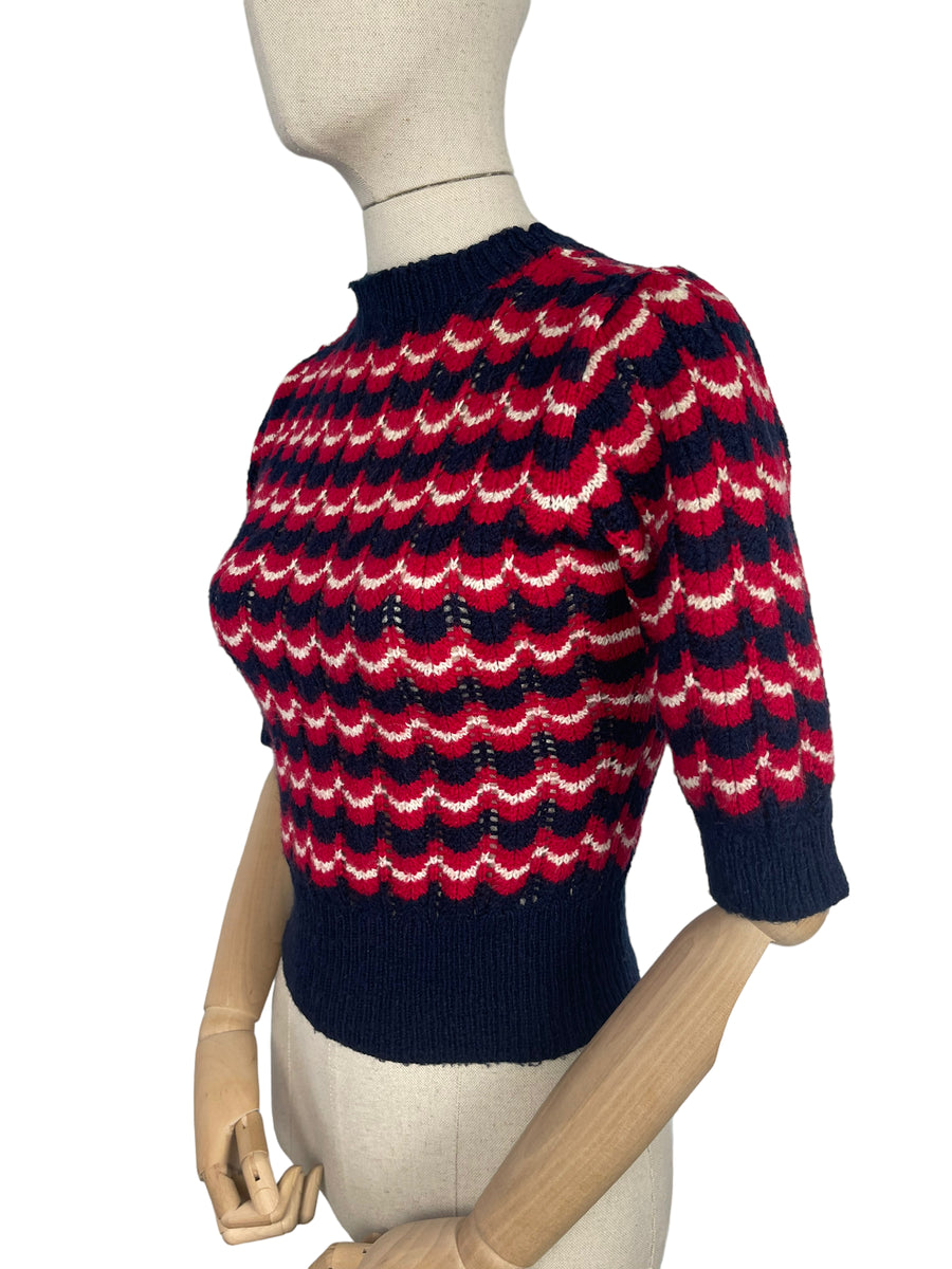 Reproduction 1940's Victory Jumper Hand Knitted from a WW2 Pattern by ...