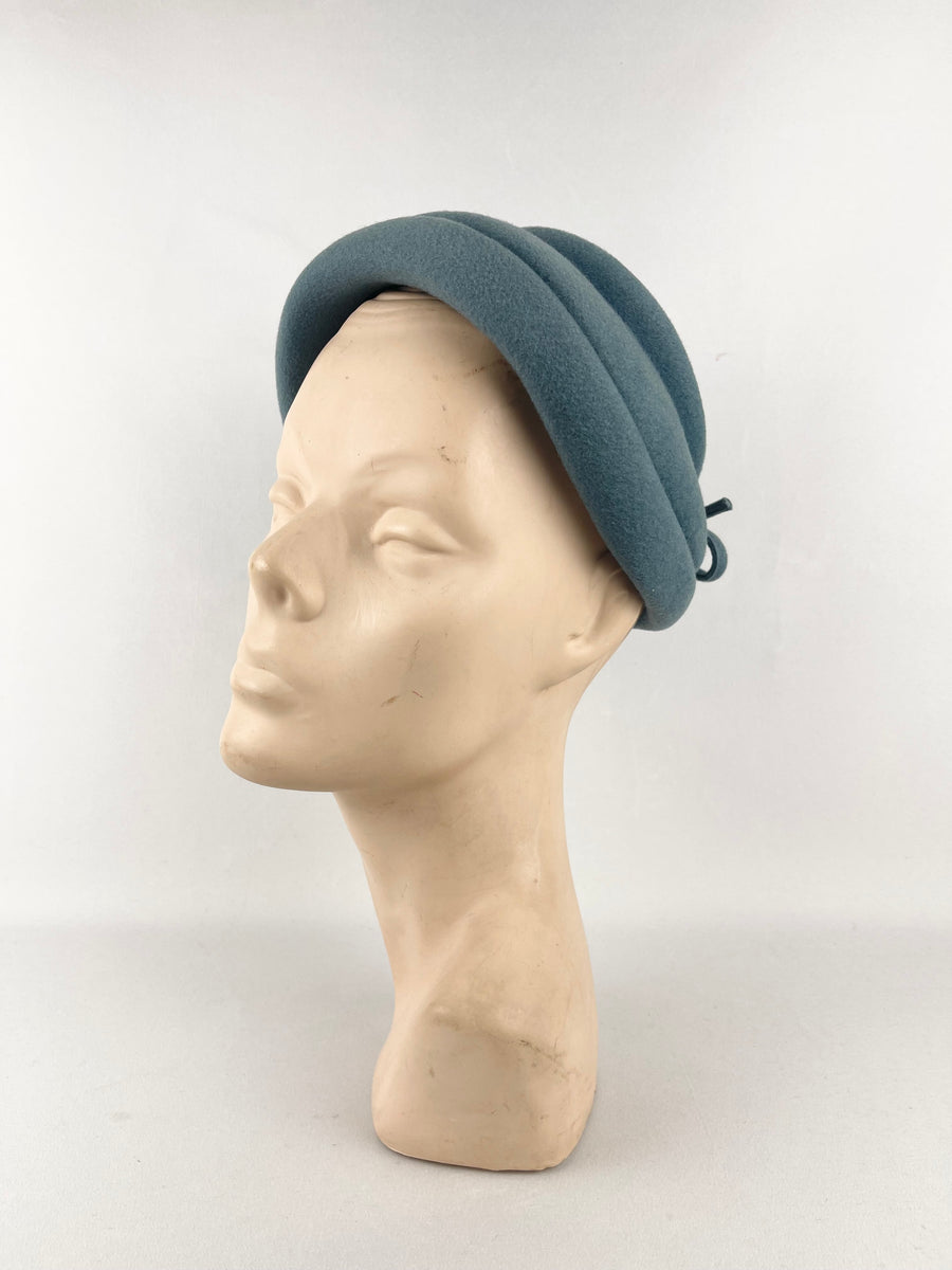 Original 1950s Duck Egg Blue Felt Hat by Jacoll - Such a Classic Shape ...
