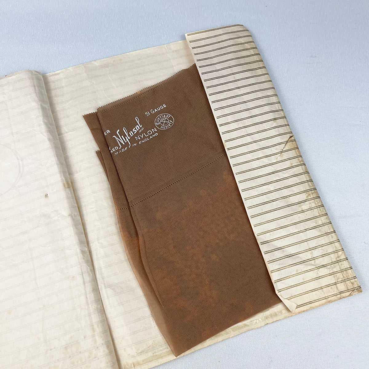Original 1940's Nylosol Reg'd Nylon Seamed Stockings in Original Packi ...