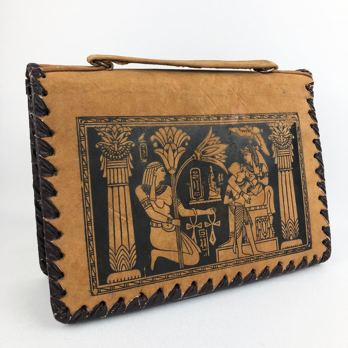 Vintage Tooled Leather Egyptian Tourist Bag – 1940s Style For You