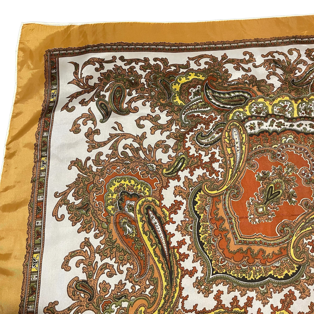 Vintage Paisley Print Scart In Autumnal Shades of Chestnut, Brown, Gre ...