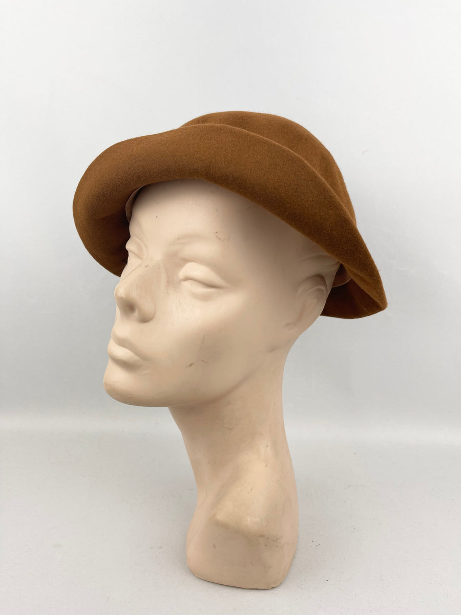 Original 1930’s Chestnut Felt Hat by Doveswing Webflex – 1940s Style ...