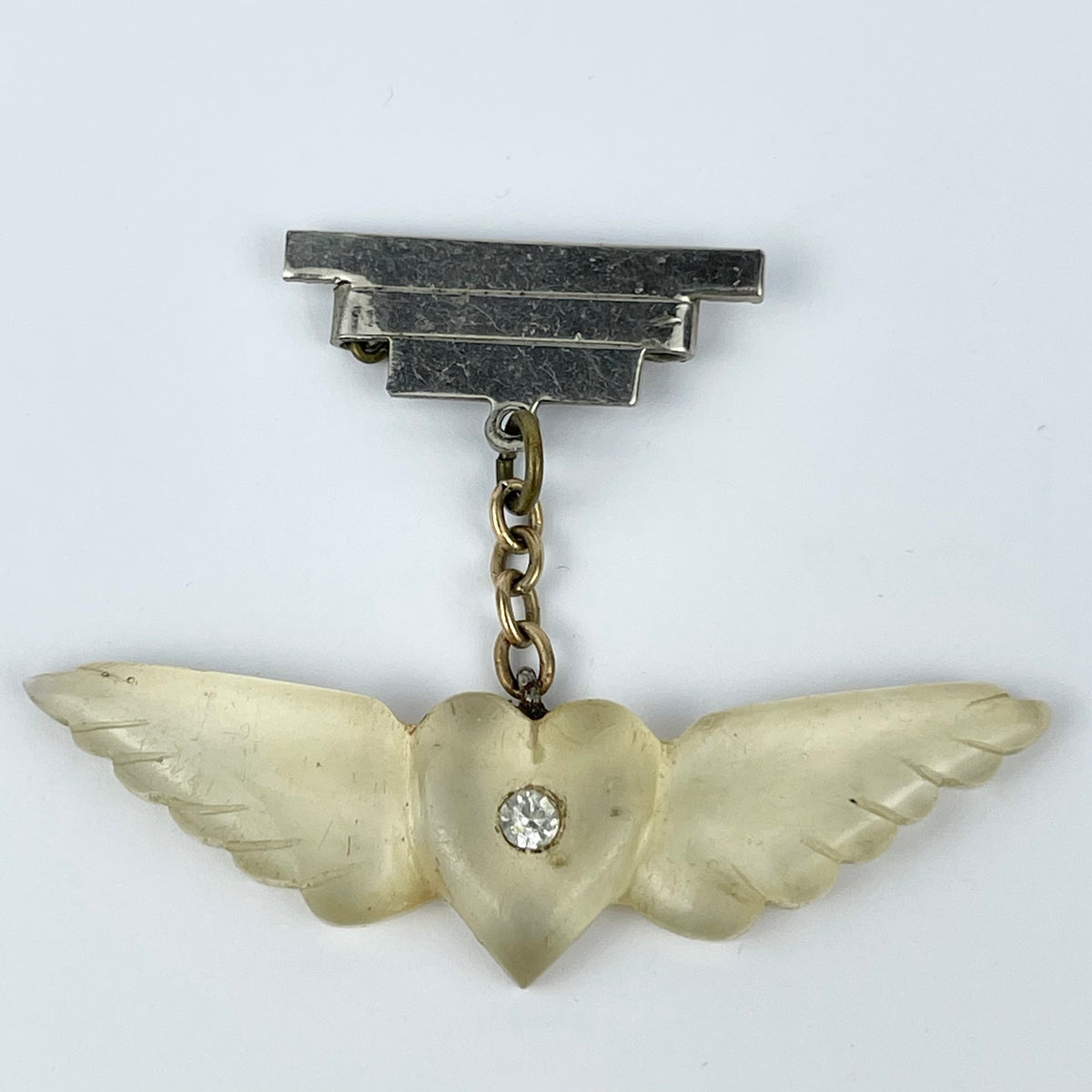 Original 1940's WW2 Sweetheart Brooch of a Heart Set within Wings and ...