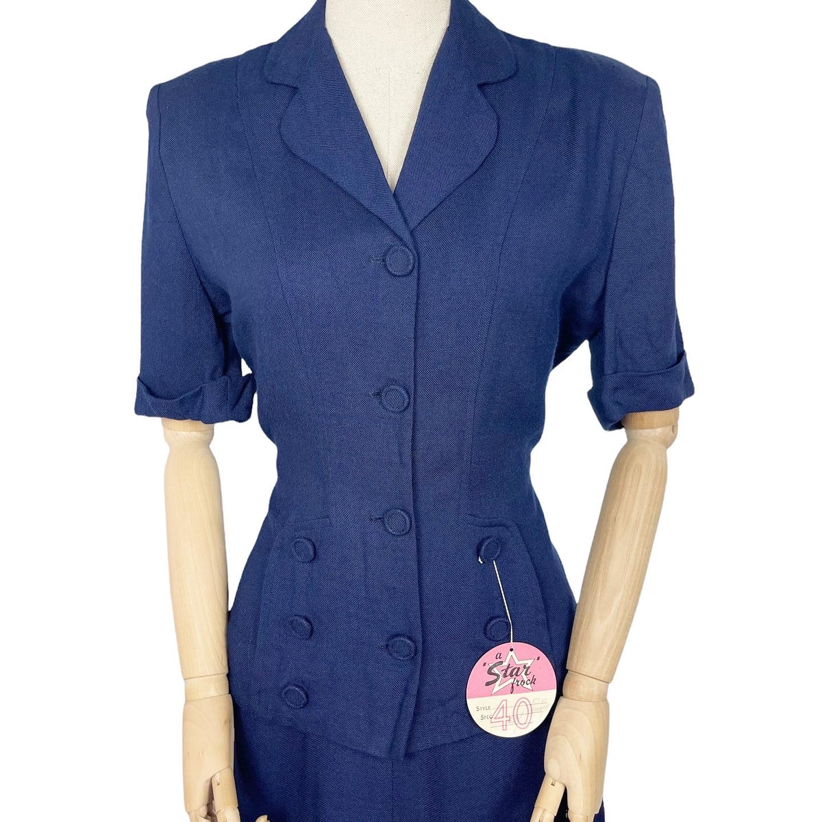 Original 1940's CC41 Deadstock Blue Linen Suit with Original Shop Labe ...